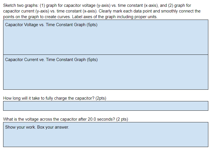 Solved Sketch two graphs: (1) graph for capacitor voltage | Chegg.com