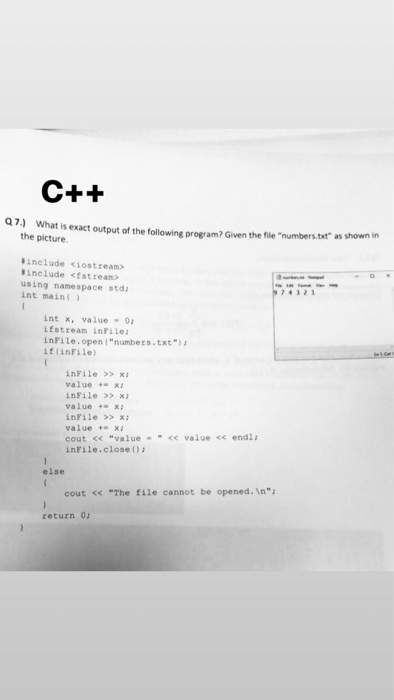 Solved Q7 What Is Exact Output Of The Following Program