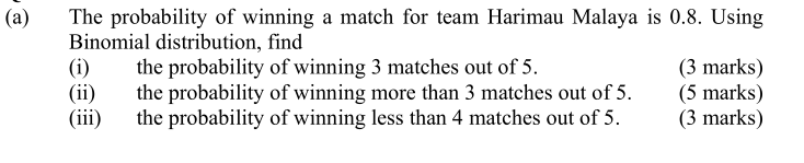 Solved (a) The probability of winning a match for team | Chegg.com