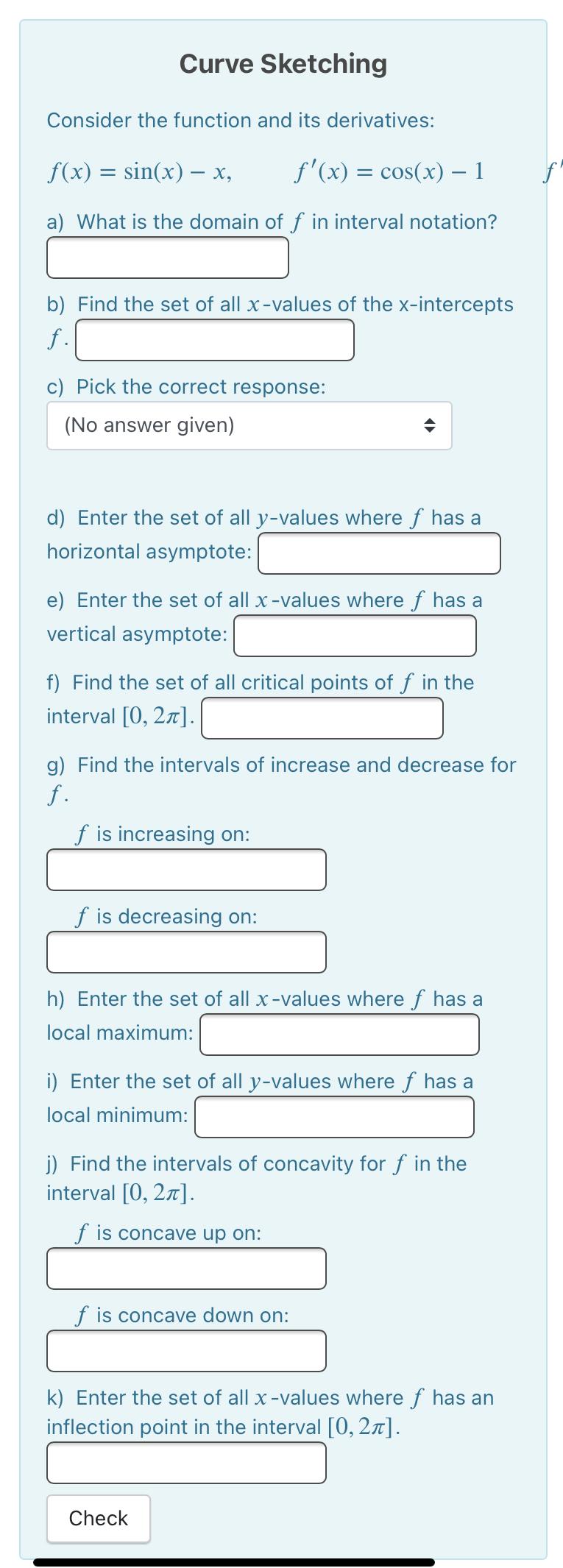 Solved Curve Sketching Consider the function and its | Chegg.com