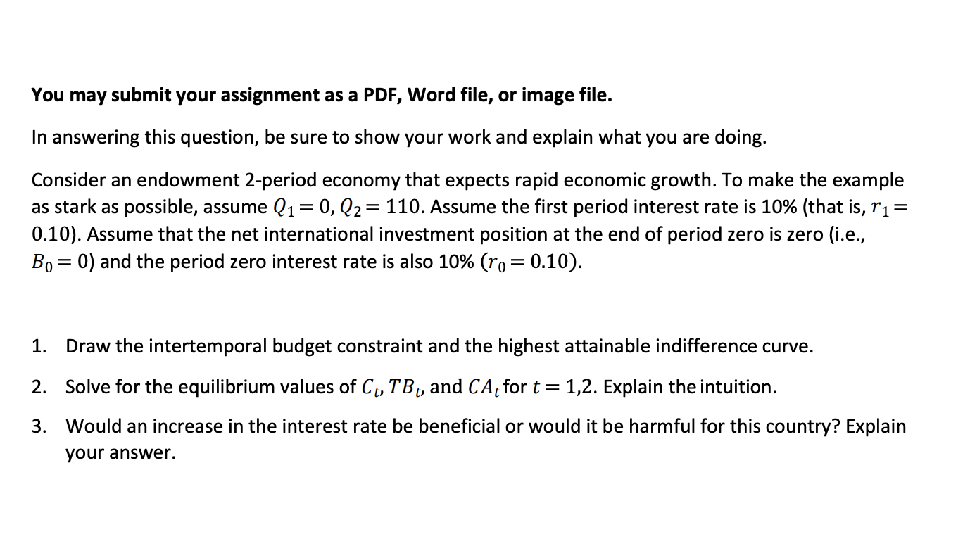 Solved You may submit your assignment as a PDF, Word file, | Chegg.com