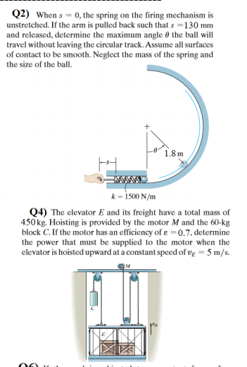 Solved Q2) When s = 0, the spring on the firing mechanism is | Chegg.com