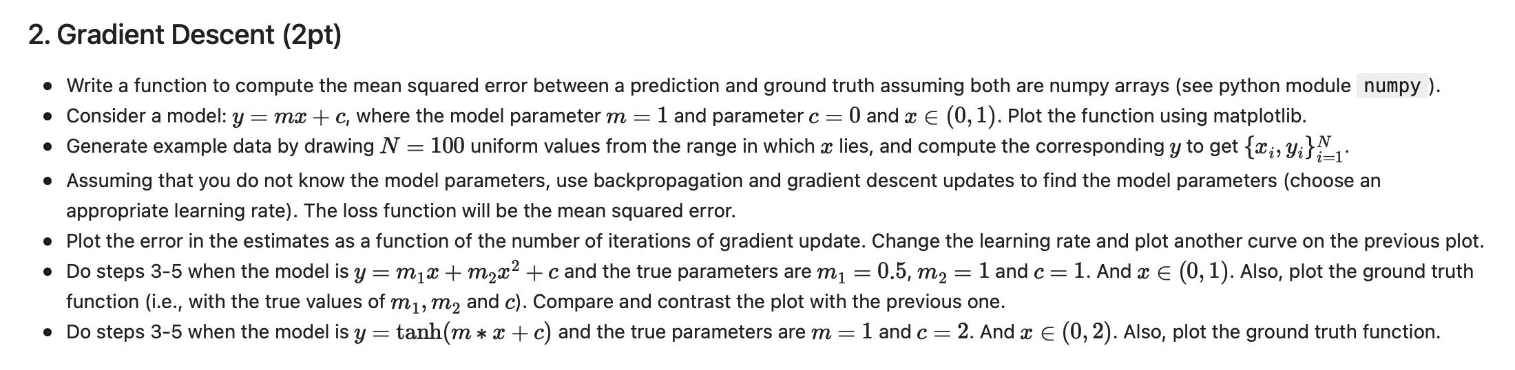 Solved - Write a function to compute the mean squared error | Chegg.com