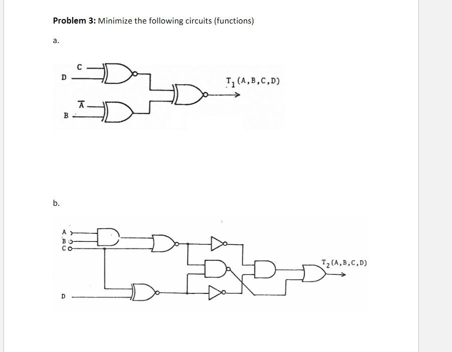 Solved Problem 3: Minimize the following circuits | Chegg.com