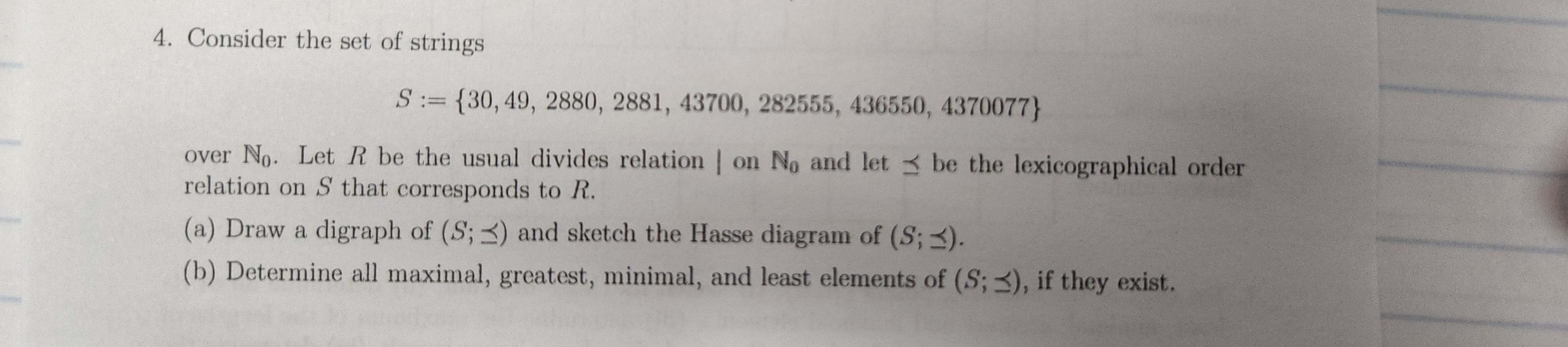 4. Consider the set of strings | Chegg.com