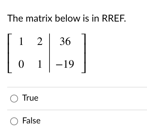 Solved Which of the following is not an allowed row | Chegg.com