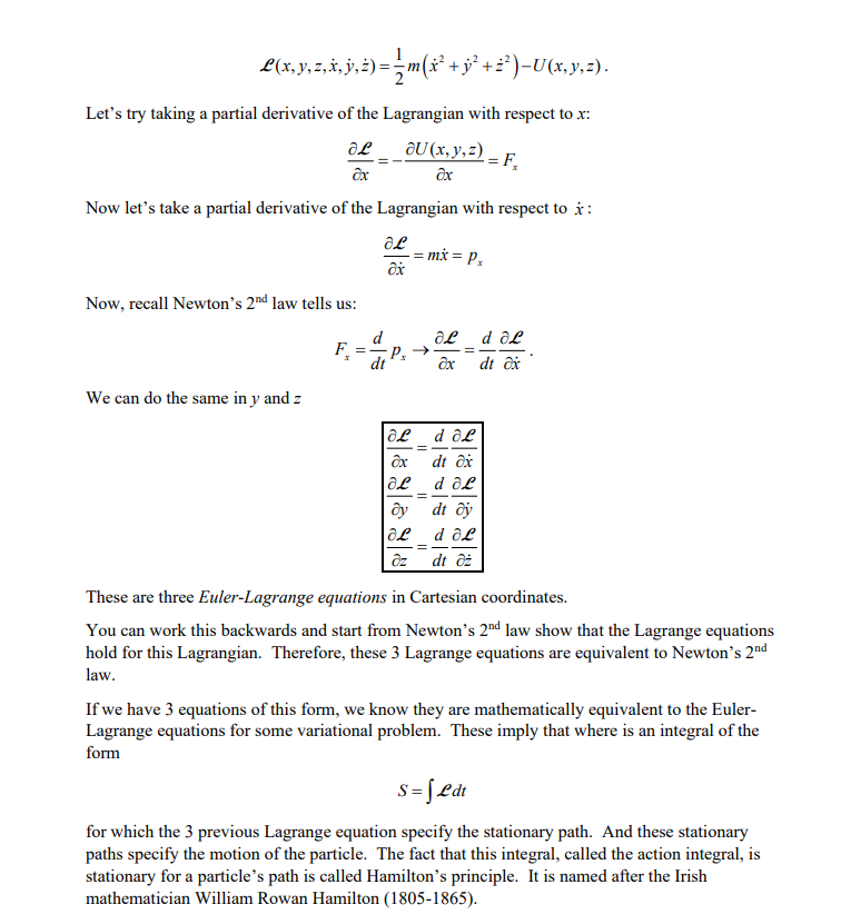Solved Lagrange's equations The goal of this section is to | Chegg.com