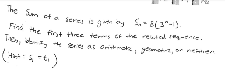 Solved F12 The sum of a series is given by Sn = 8139-1). | Chegg.com Solved F12 The sum of a series is given by Sn = 8139-1). | Chegg.com
