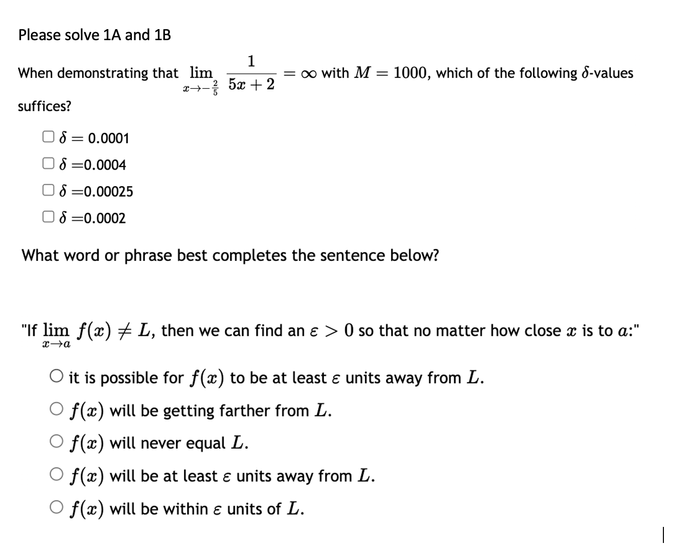 Solved Please solve 1 A and 1 B When demonstrating that | Chegg.com