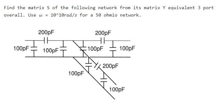 Solved Find the matrix S of the following network from its | Chegg.com