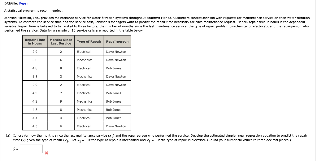 Solved A statistical program is recommended. performed the | Chegg.com