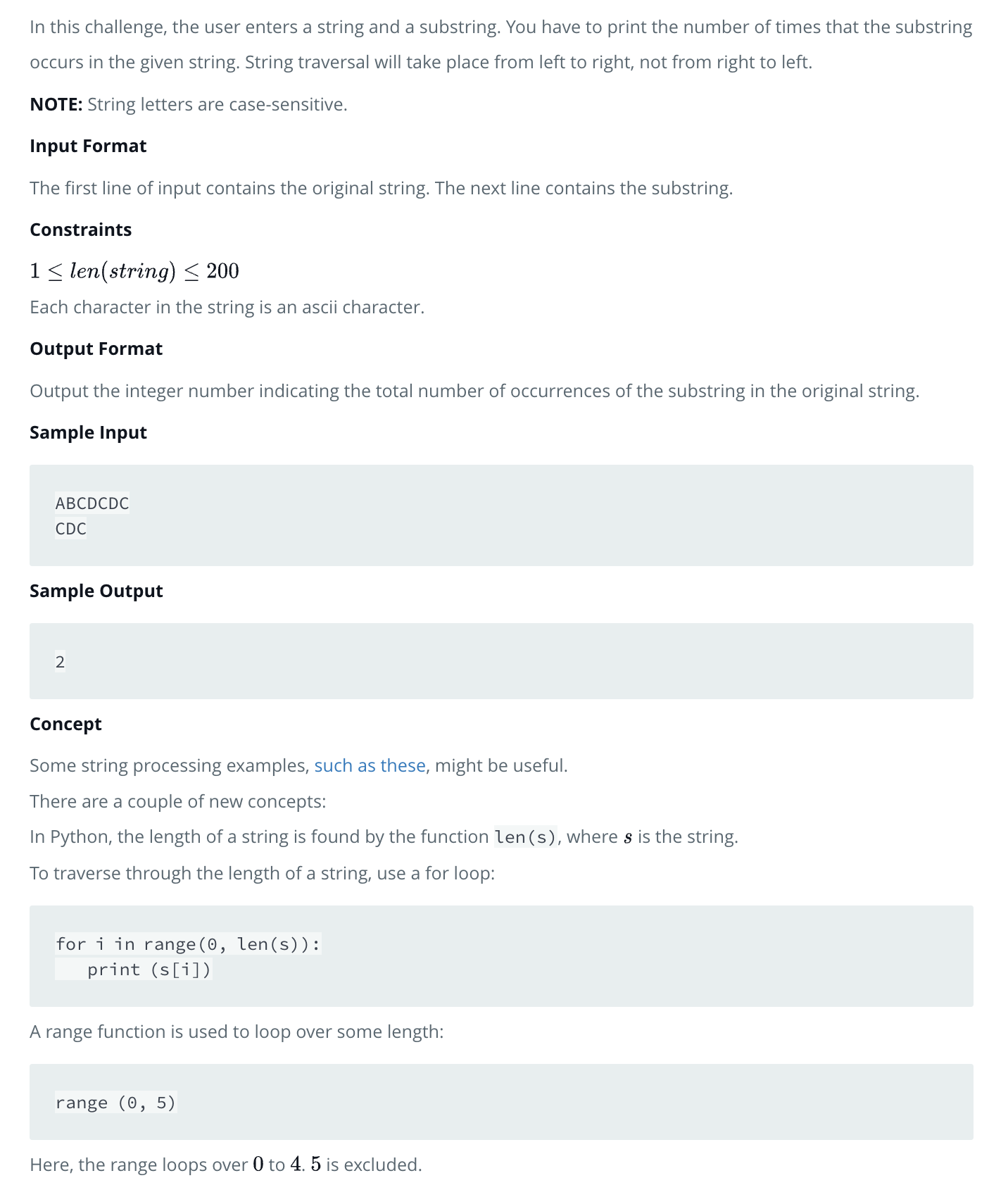 Solved NOTE: String letters are case-sensitive. Input Format | Chegg.com