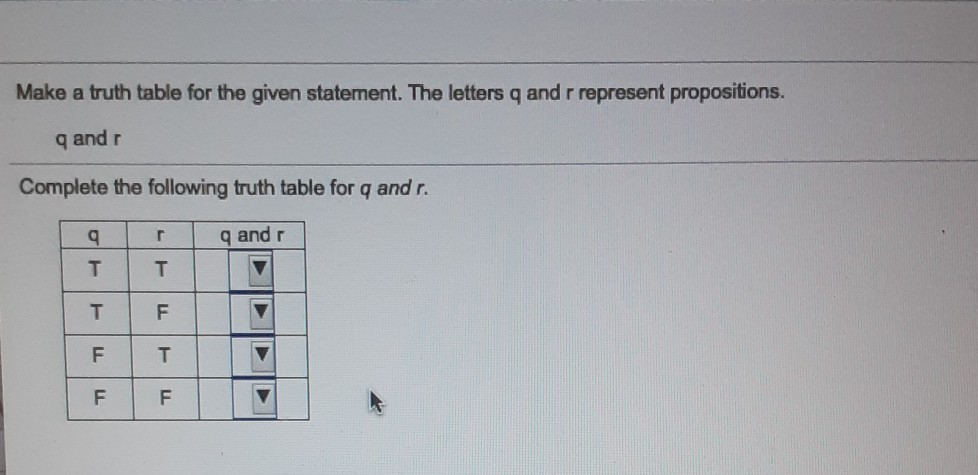Solved Make a truth table for the given statement. The | Chegg.com