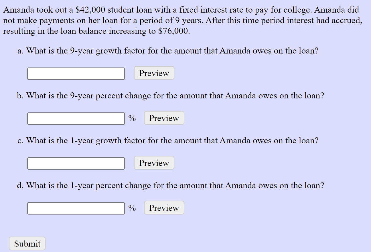 Solved Amanda took out a $42,000 ﻿student loan with a fixed | Chegg.com