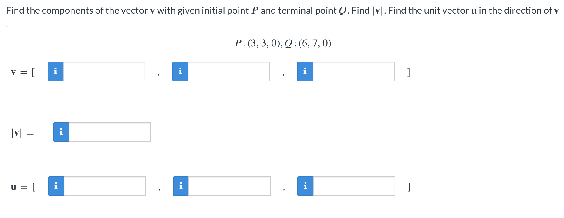 Solved Find the components of the vector v ﻿with given | Chegg.com