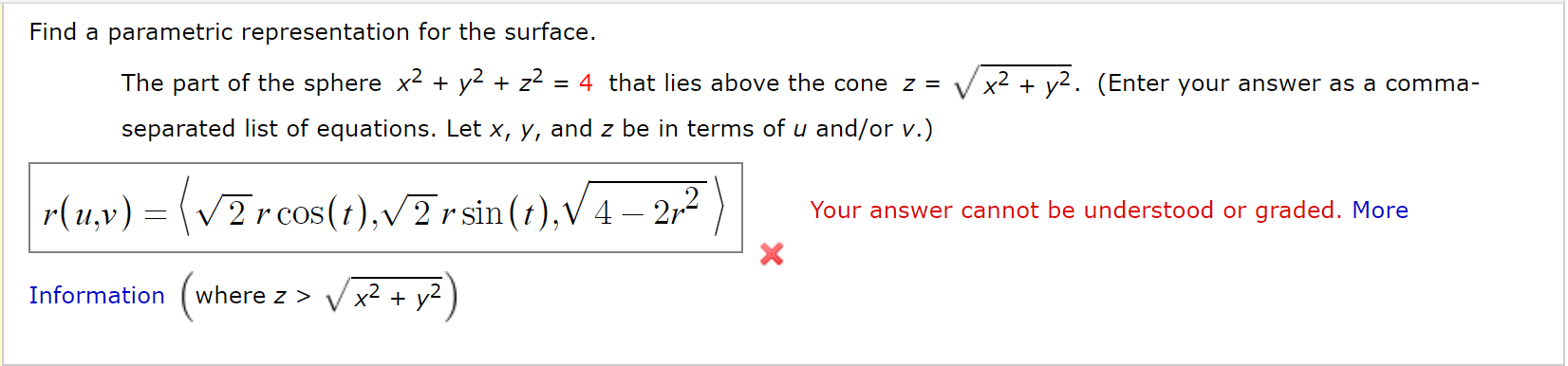 Solved Find a parametric representation for the surface. The | Chegg.com