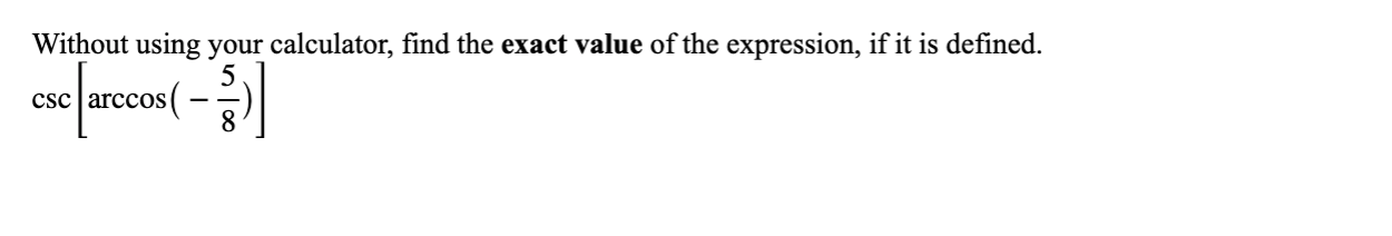 Solved Without using your calculator, find the exact value | Chegg.com