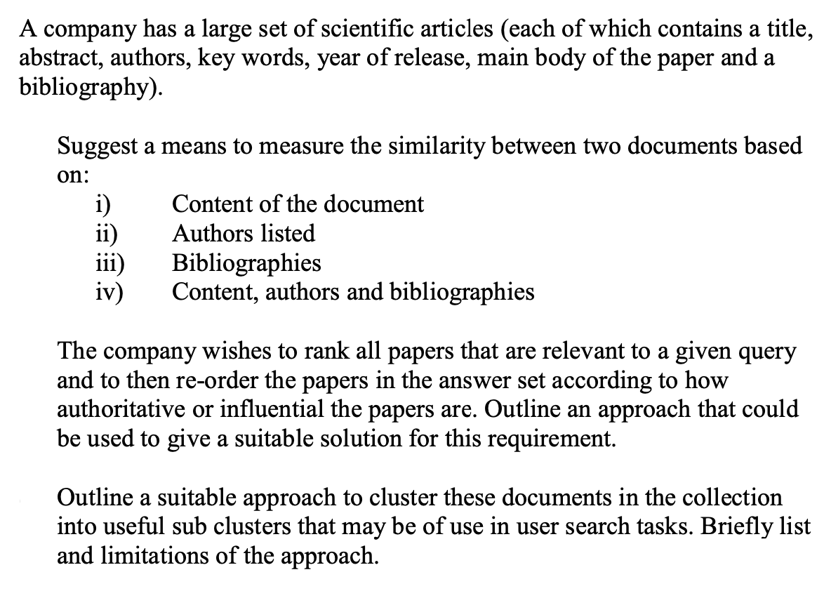 A company has a large set of scientific articles | Chegg.com