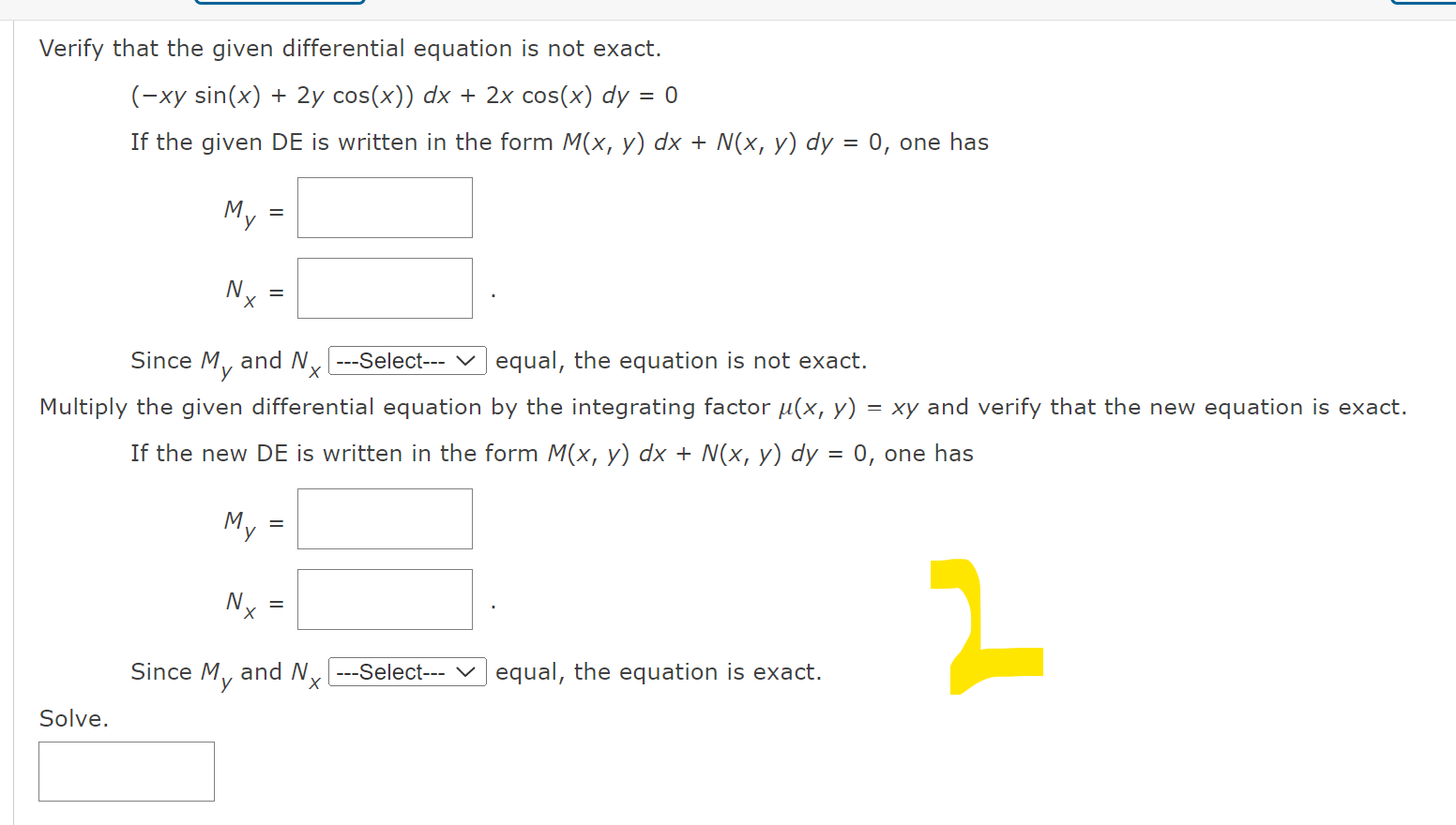 Solved Verify that the given differential equation is not | Chegg.com