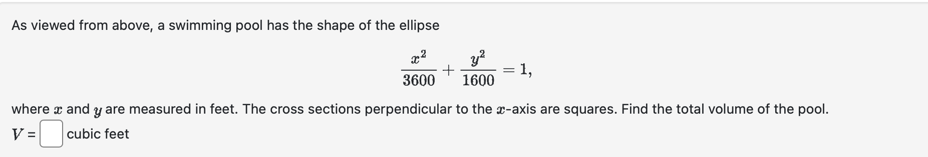 Solved As viewed from above, a swimming pool has the shape | Chegg.com