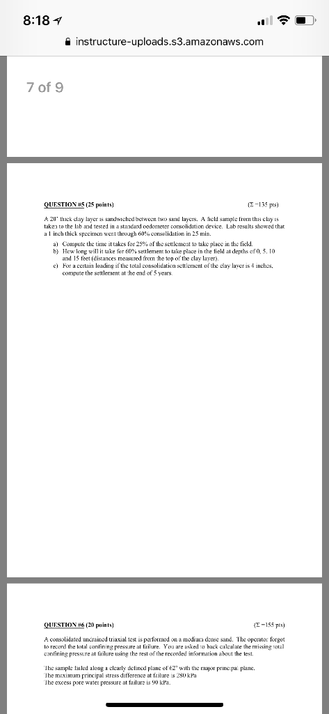 Solved 8:18i a instructure-uploads.s3.amazonaws.com 7 of 9 | Chegg.com