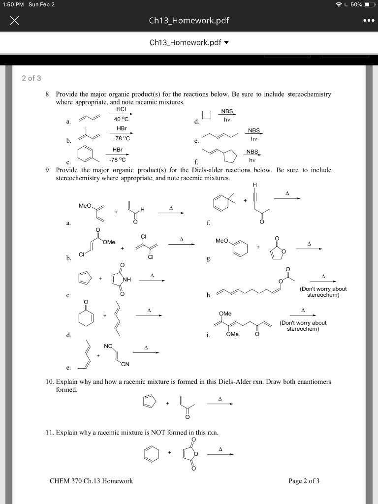 Solved 1:50 PM Sun Feb 2 50%O Ch13_Homework.pdf | Chegg.com