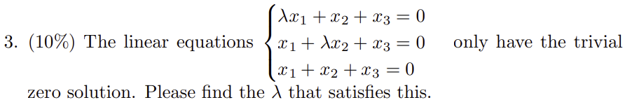 Solved 10%) The linear equations | Chegg.com