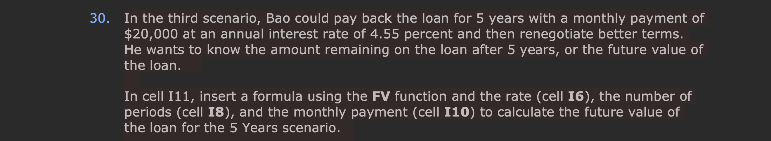 In the third scenario, Bao could pay back the loan | Chegg.com