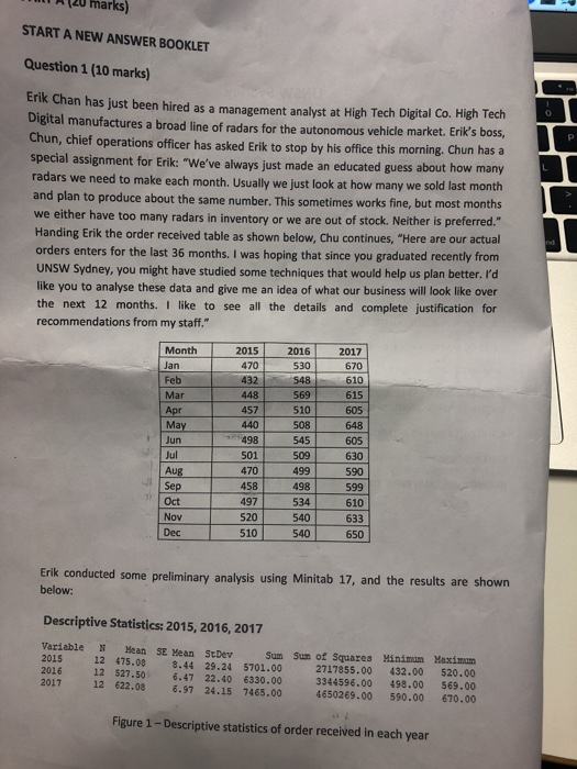 (20 marks) START A NEW ANSWER BOOKLET Question 1 (10 | Chegg.com