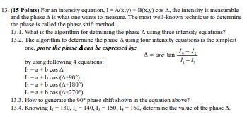 3. (15 Points) For an intensity equation, | Chegg.com