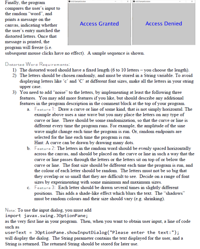 Solved The program should initially generate a random "word" | Chegg.com
