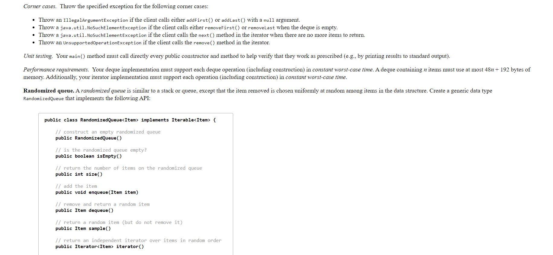 Solved Write a generic data type for a deque and a | Chegg.com