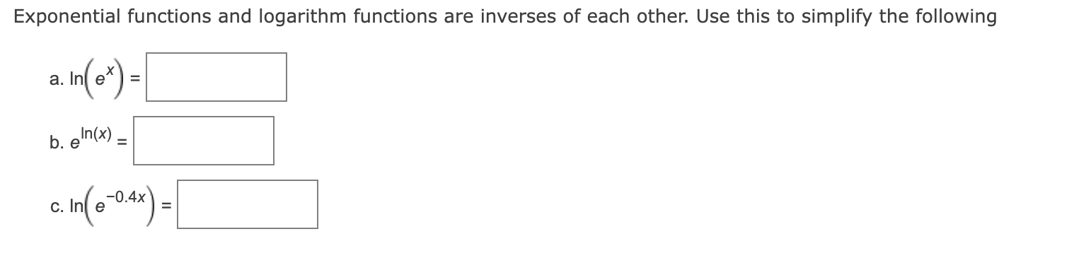 Solved Exponential functions and logarithm functions are | Chegg.com