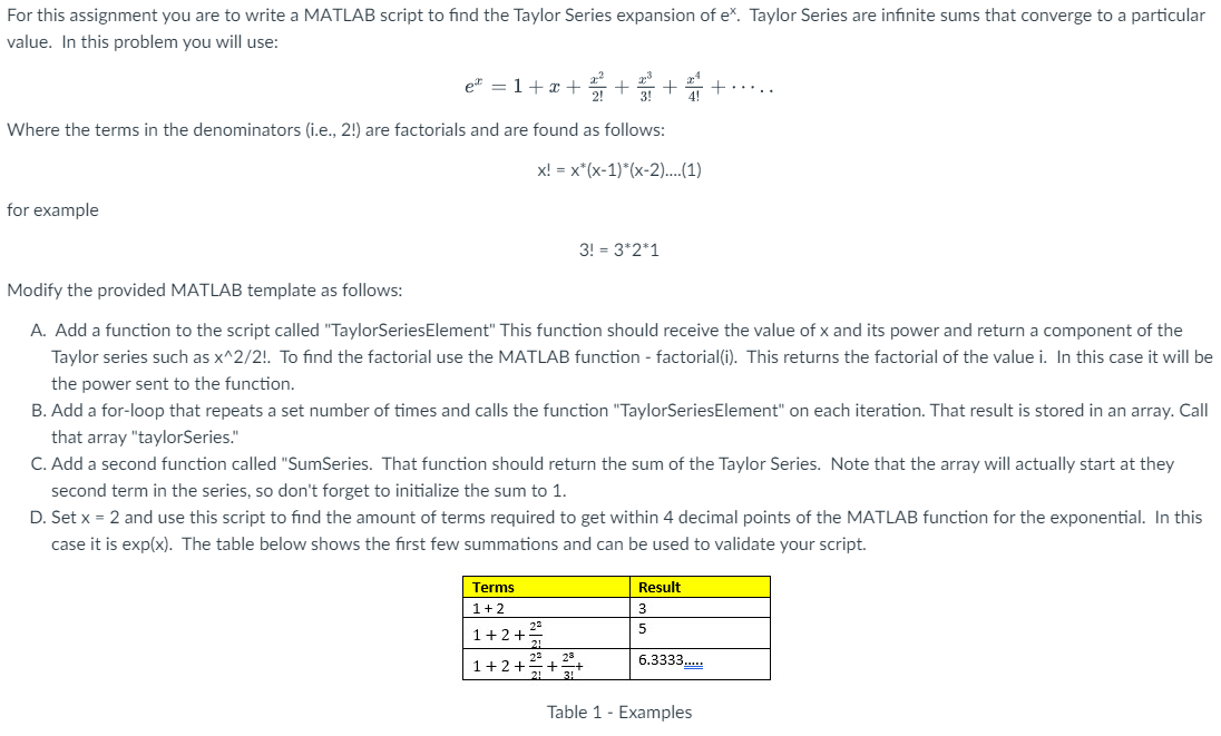 Solved For this assignment you are to write a MATLAB script | Chegg.com
