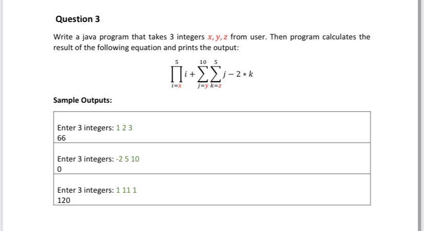 Solved Question 1 Write a Java program using nested for | Chegg.com