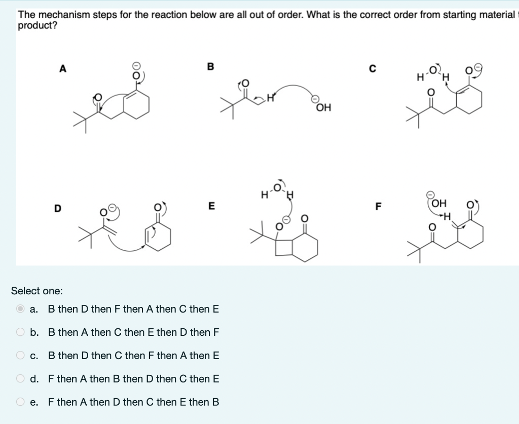 Solved The mechanism steps for the reaction below are all | Chegg.com