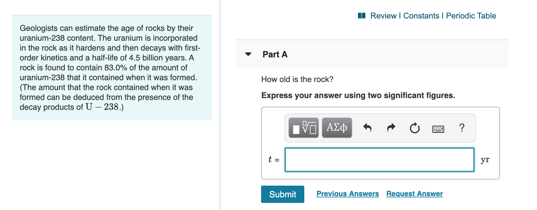 Solved II Review | Constants | Periodic Table Part A | Chegg.com