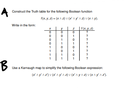 Solved Construct the Truth table for the following Boolean | Chegg.com