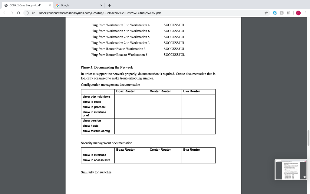 CCNA 2 Case Study v7.pdf x G Google X + → C File | Chegg.com