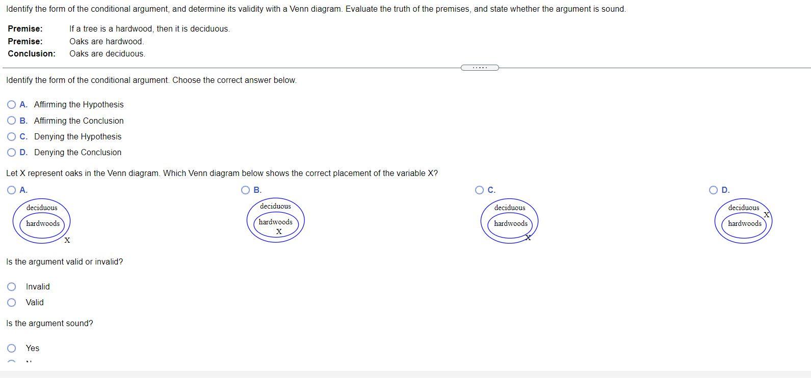 Solved Identify the form of the conditional argument, and | Chegg.com