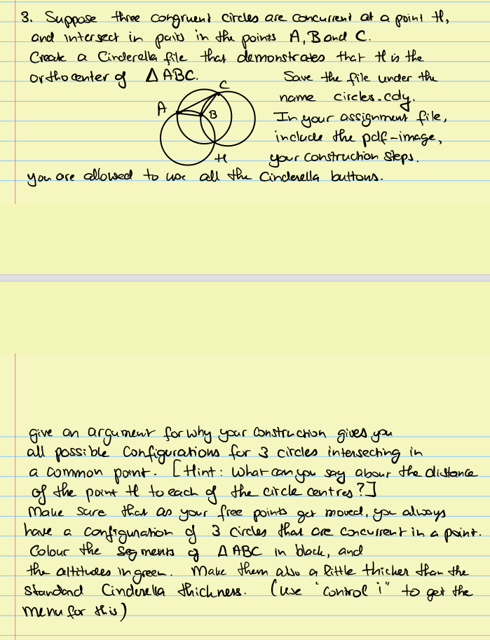 Solved 3. Suppose three congruent circles ase concurrent at | Chegg.com