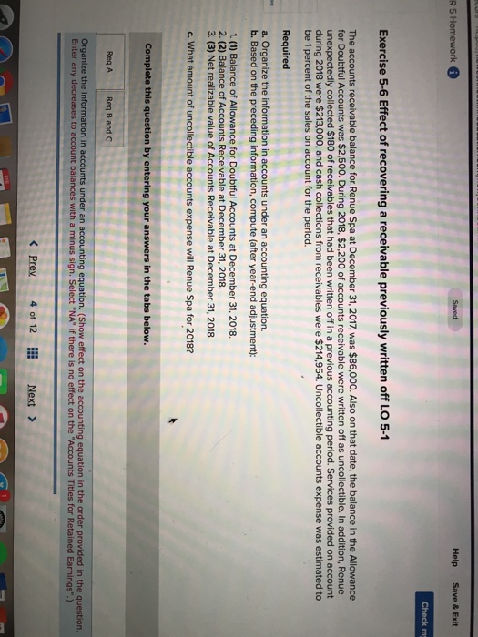 Solved Help Save & Exit Check m Exercise 5-6 Effect of | Chegg.com