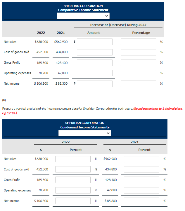 Solved Here are the comparative income statements of | Chegg.com