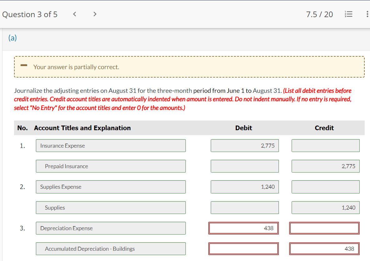 Solved Question 3 of 5 August) 5. Salaries and | Chegg.com