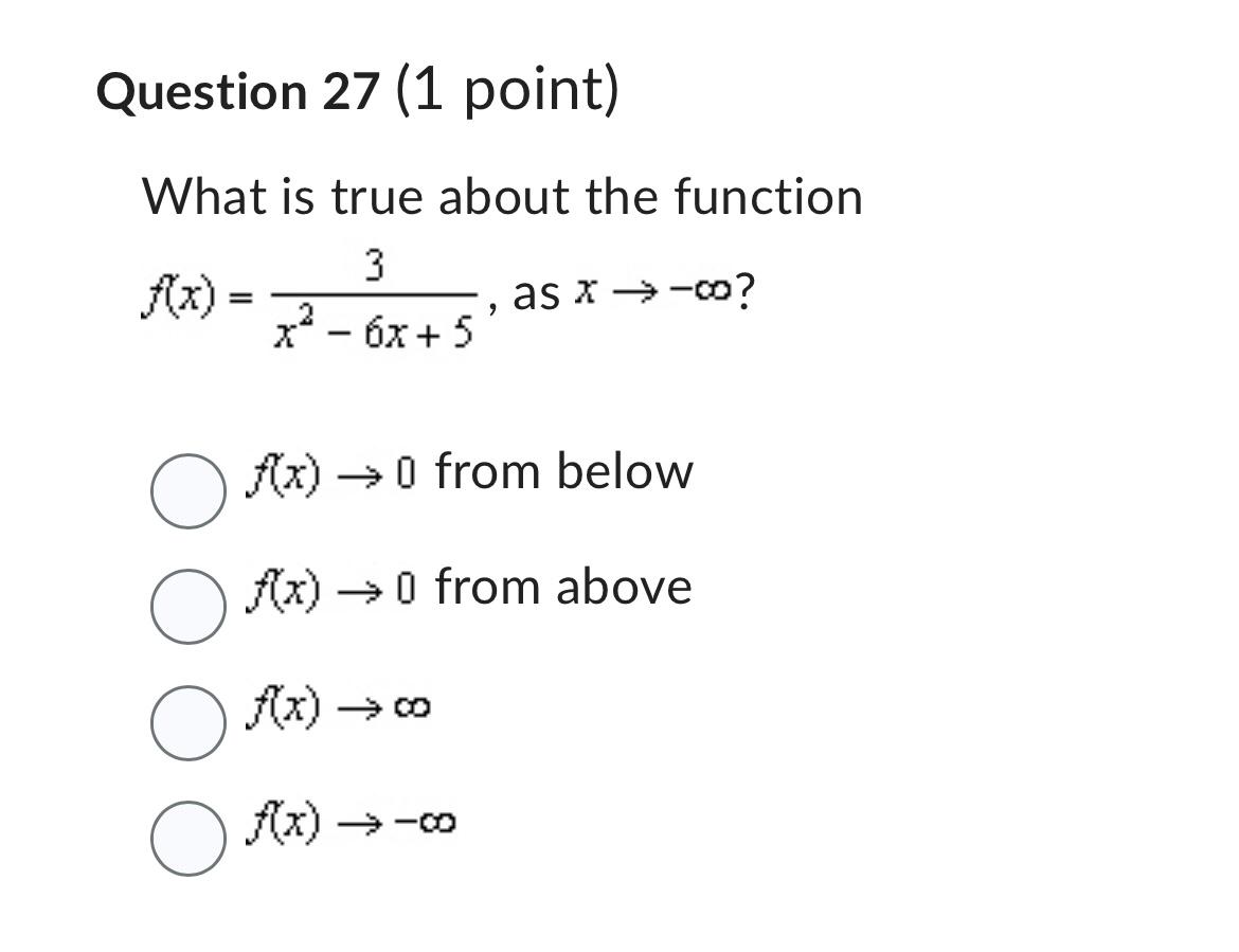 Solved What Is True About The Function F X X2−6x 53 As