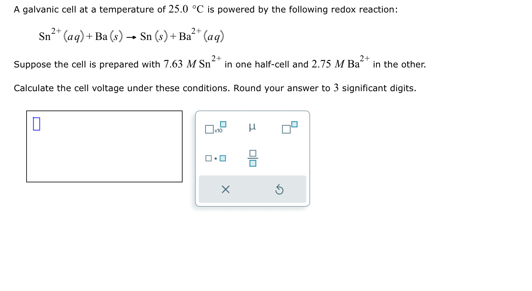 Solved \\[ \\mathrm{Sn}^{2+}(a q)+\\mathrm{Ba}(s) | Chegg.com