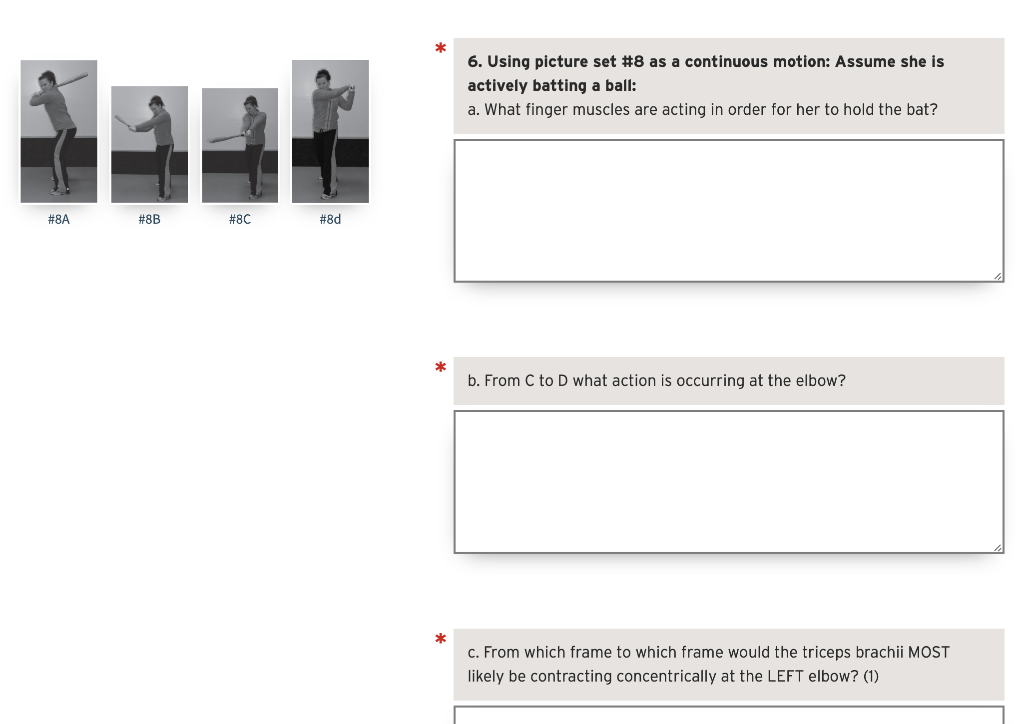 Solved 6. Using picture set #8 as a continuous motion: | Chegg.com
