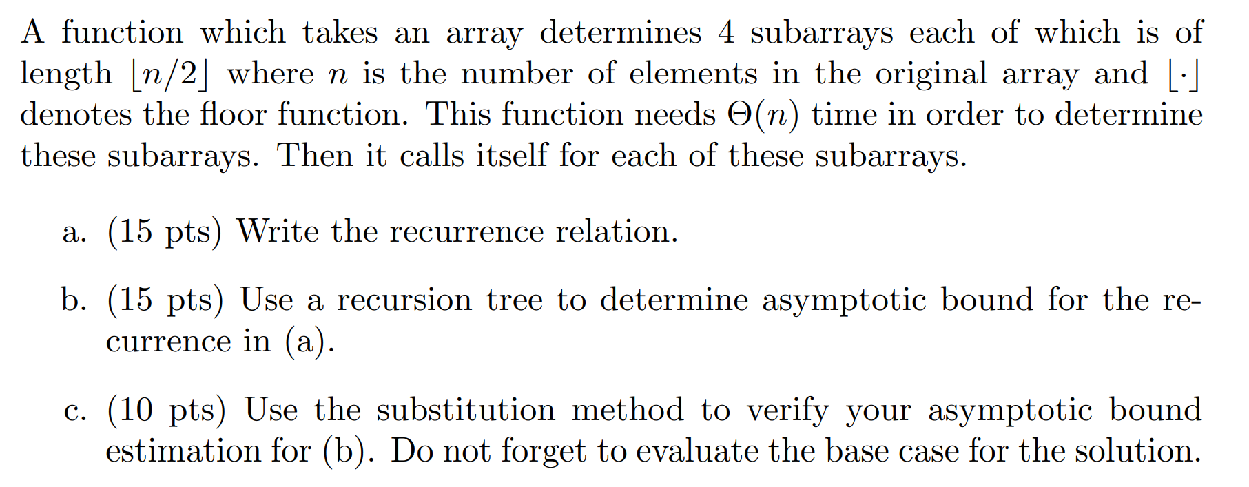 Solved A function which takes an array determines 4 | Chegg.com