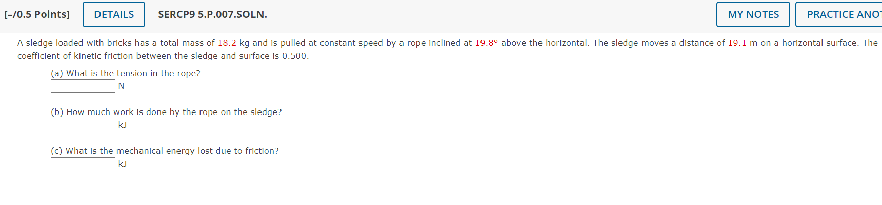 Solved coefficient of kinetic friction between the sledge | Chegg.com