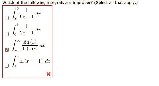 Solved Need some help with 2 improper integrals problems, | Chegg.com